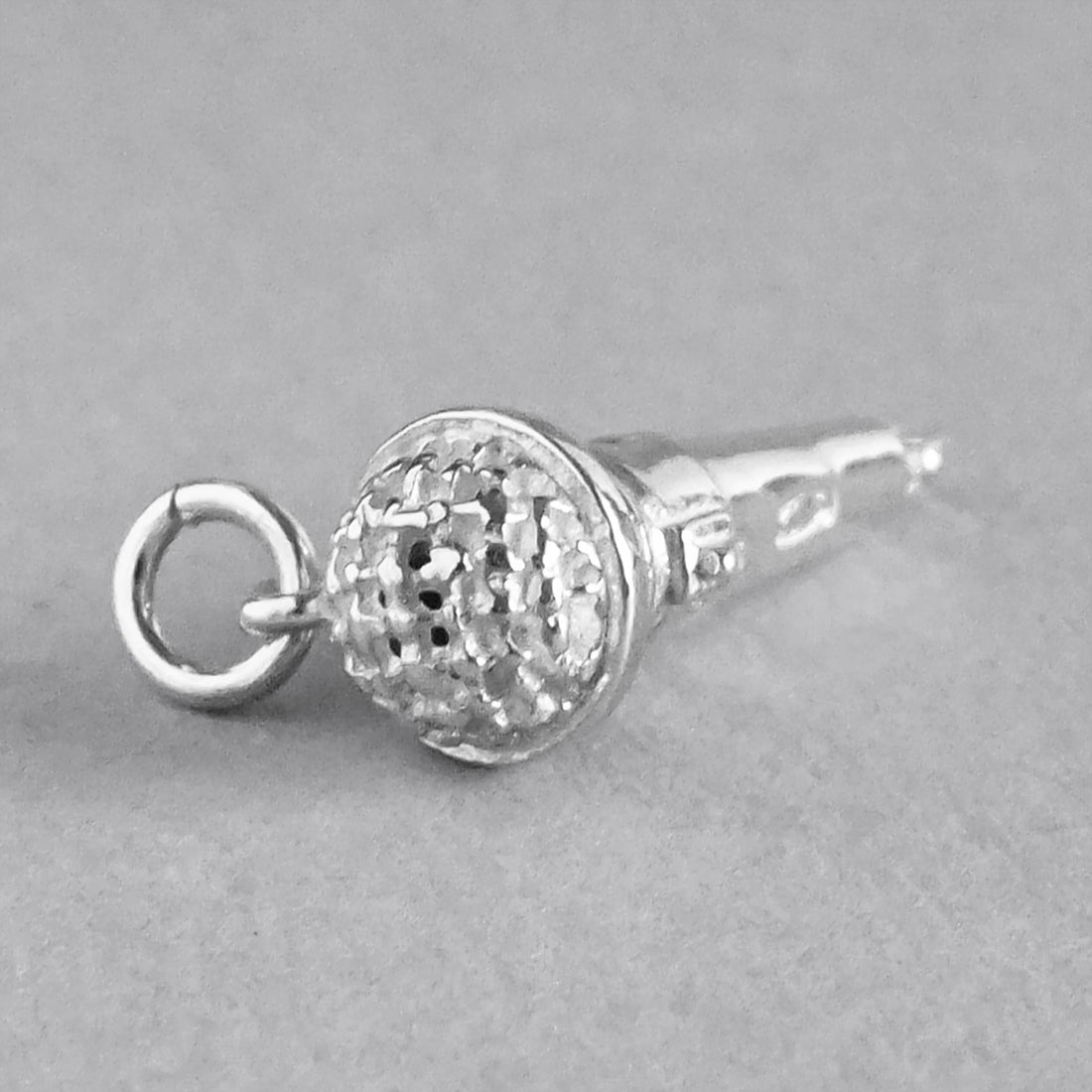 Microphone Charm Buy in Sterling Silver or Gold – Charmarama