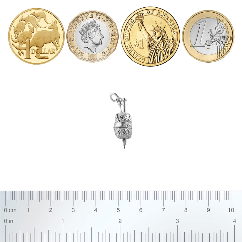 Knitting Charm Wool and Needles | Sterling Silver or Gold – Charmarama