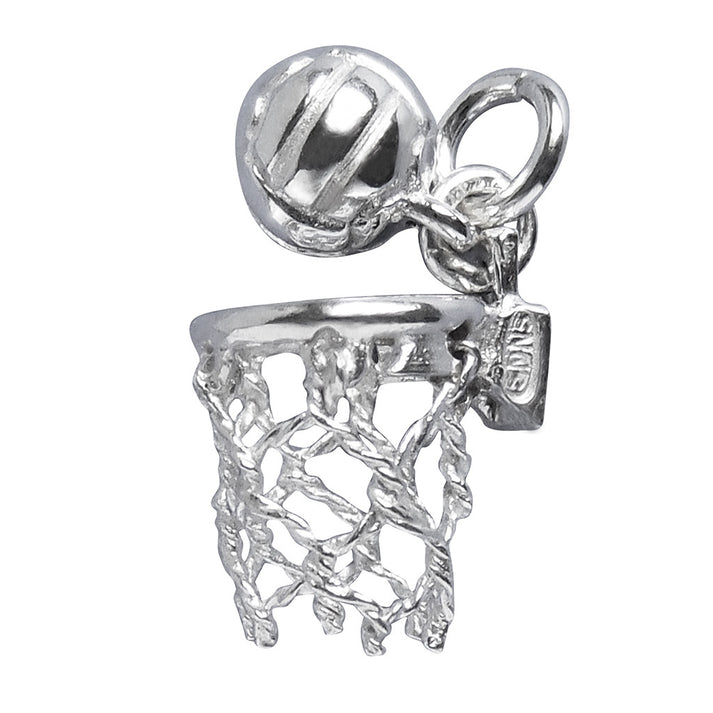Moving Netball Charm Sterling Silver .925 Pendant – Charmarama