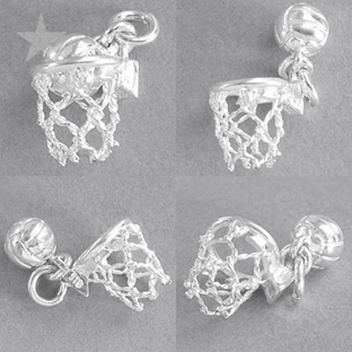 Moving Netball Charm Sterling Silver .925 Pendant – Charmarama